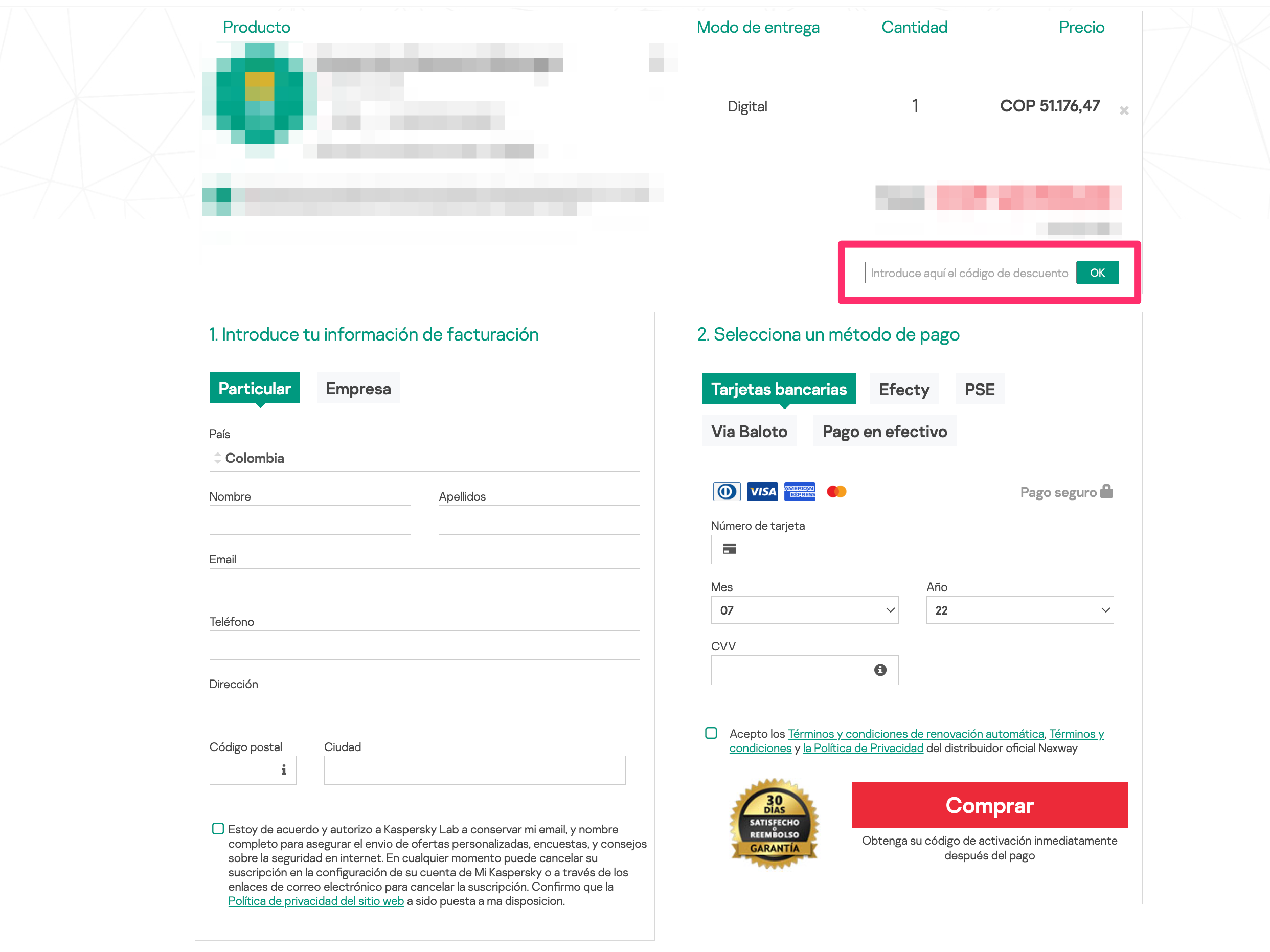 Cupones Kaspersky: 30% / 33% descuento - junio 2026